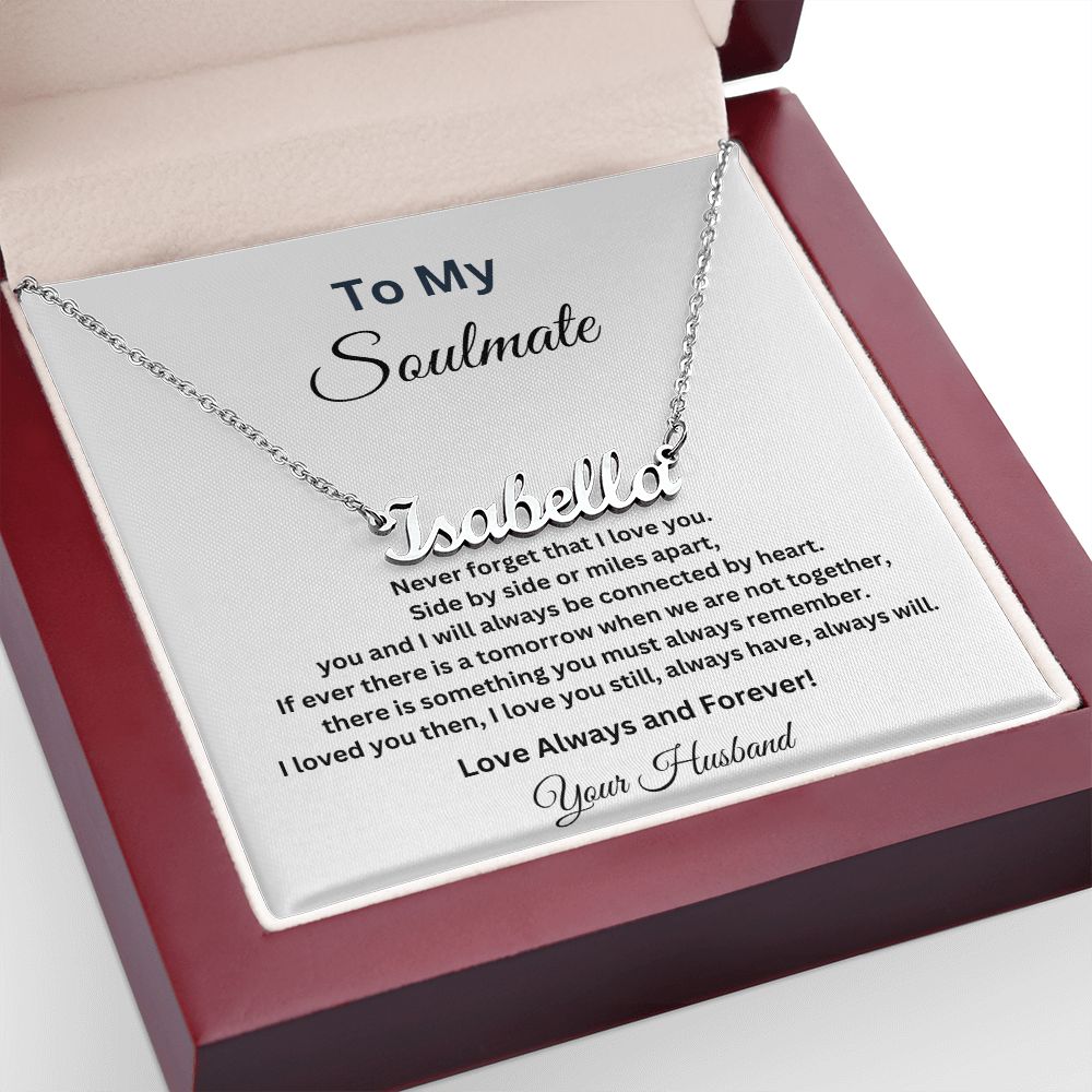 Name Necklace with Message Card – Sentiments by Ellazandra